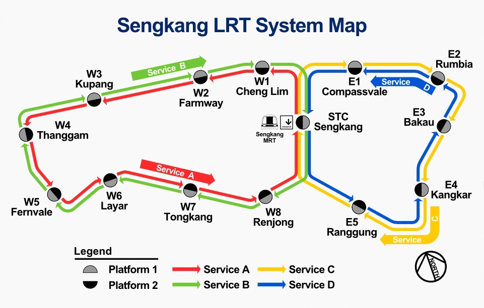 Singapore MRT & LRT train rail maps